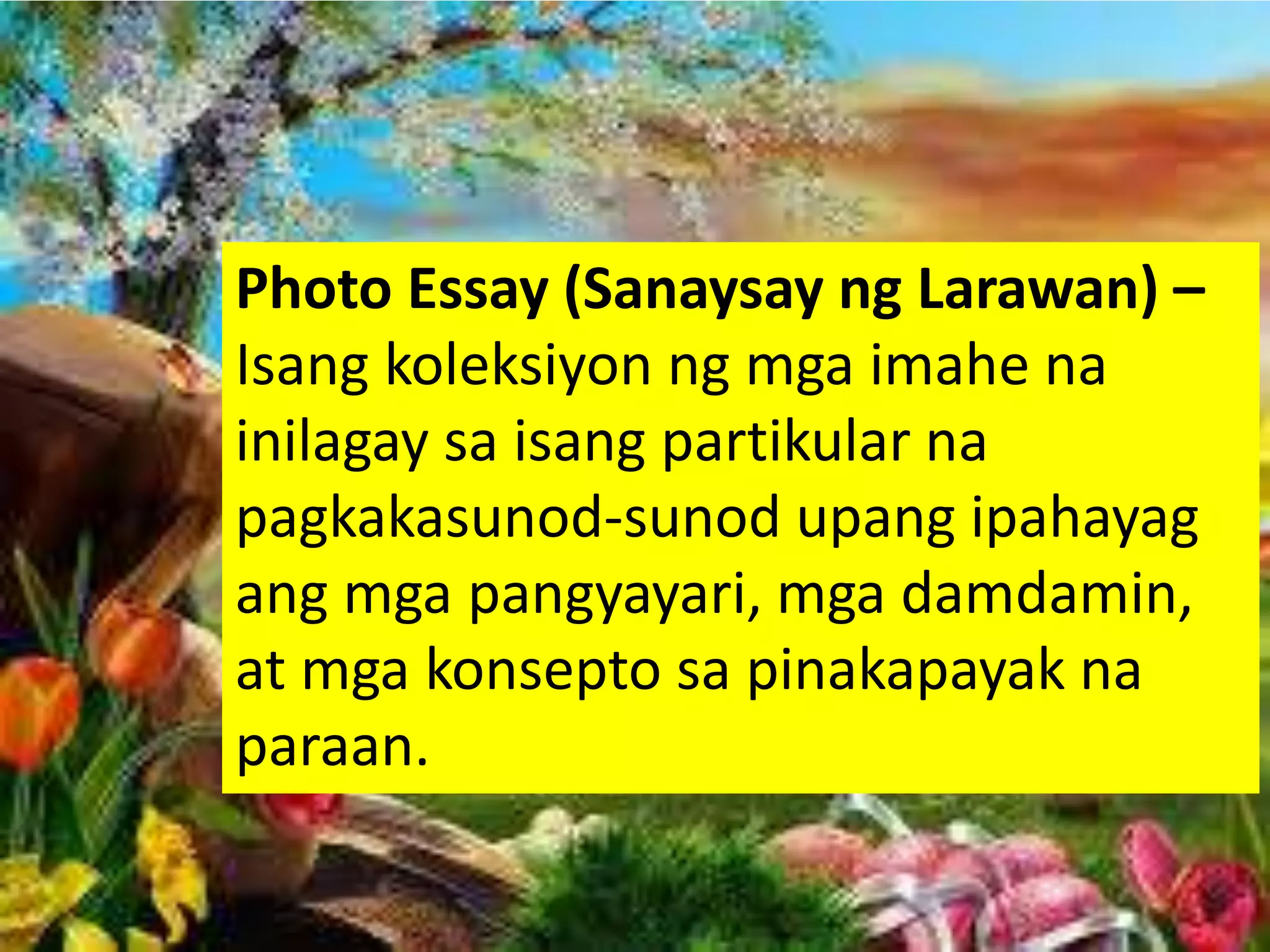Photo essay/sanaysay ng larawan | PPTX