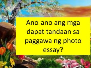 Photo essay/sanaysay ng larawan | PPTX