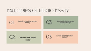 PHOTO_ESSAY_Tipsonhowtomakeaphotoes.pptx | Photography | Arts and Crafts