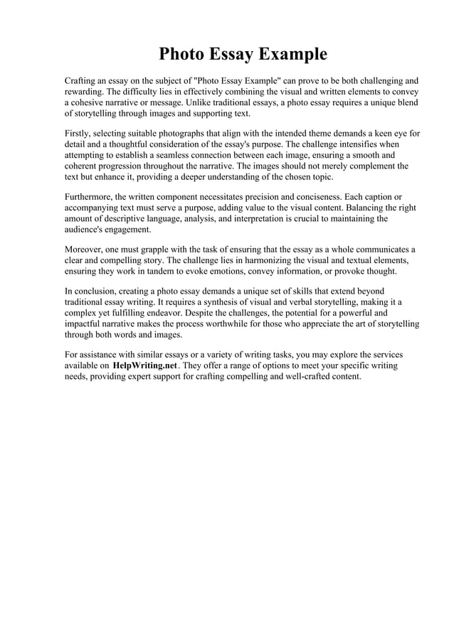 Photo Essay Example.pdf | Poetry | Books and Literature