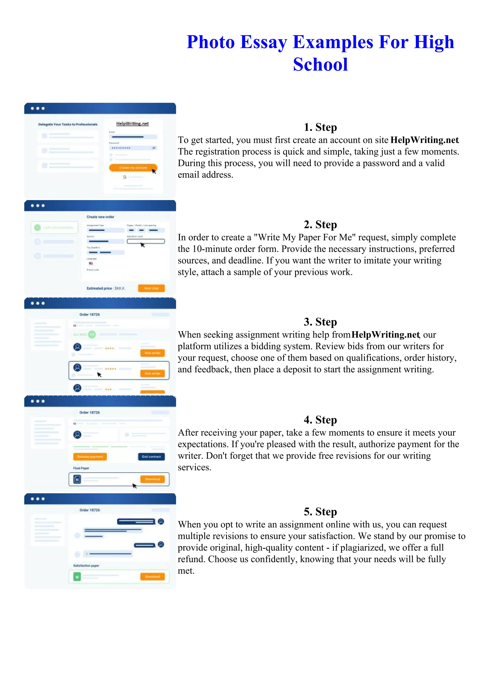 Photo Essay Examples For High School | PDF