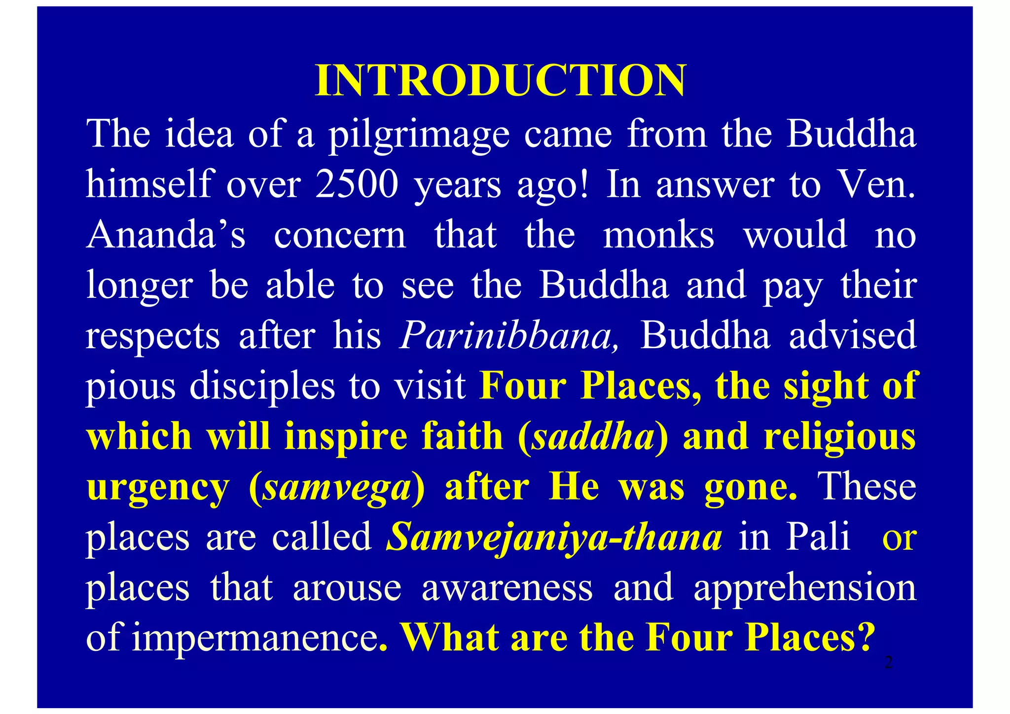 Four Places of Buddhist Pilgrimage in India | PDF