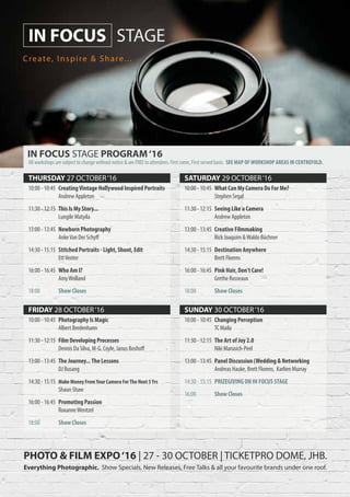 PHOTO & FILM EXPO PROGRAM 2016 | PDF
