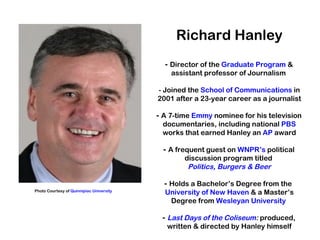 The 7 Leaders of Quinnipiac University's Journalism Program | PPT