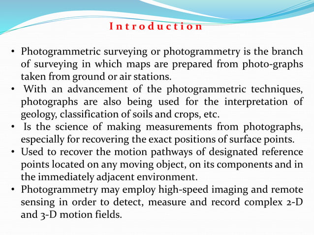 PHOTOGRAMMETIC SURVEYING | PPTX | 3-D Graphics | Computer Software and ...