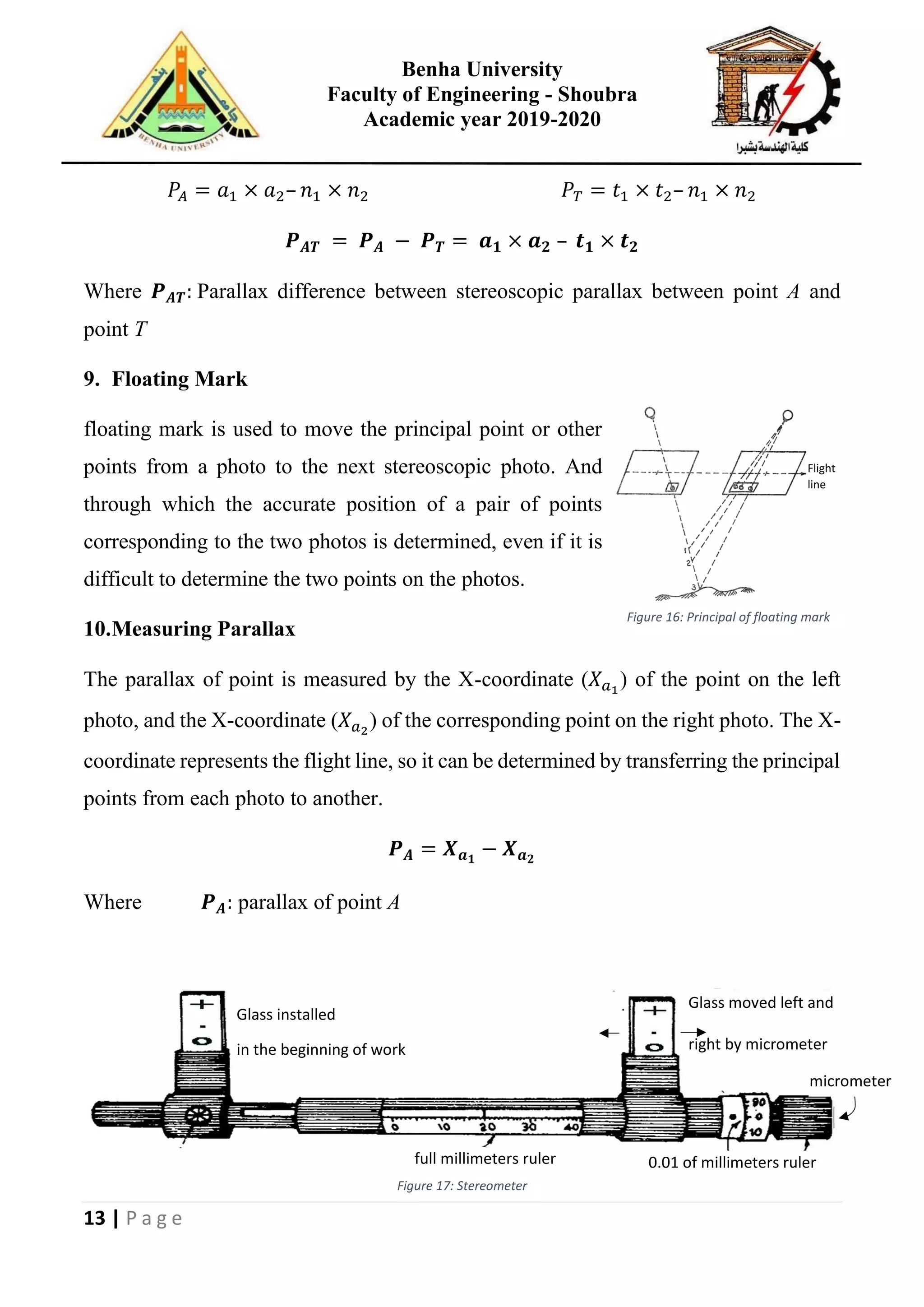 Photogrammetry: Stereoscopy and Parallax | PDF