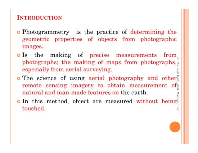 photogrammetry modern method of surveying | PPT