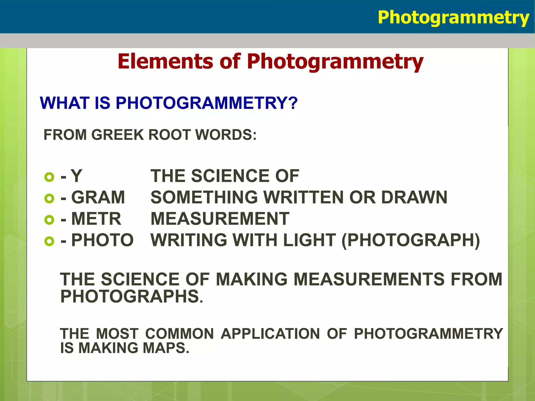 Photogrammetry-part 1 | PPT | Cameras and Camcorders | Consumer Electronics