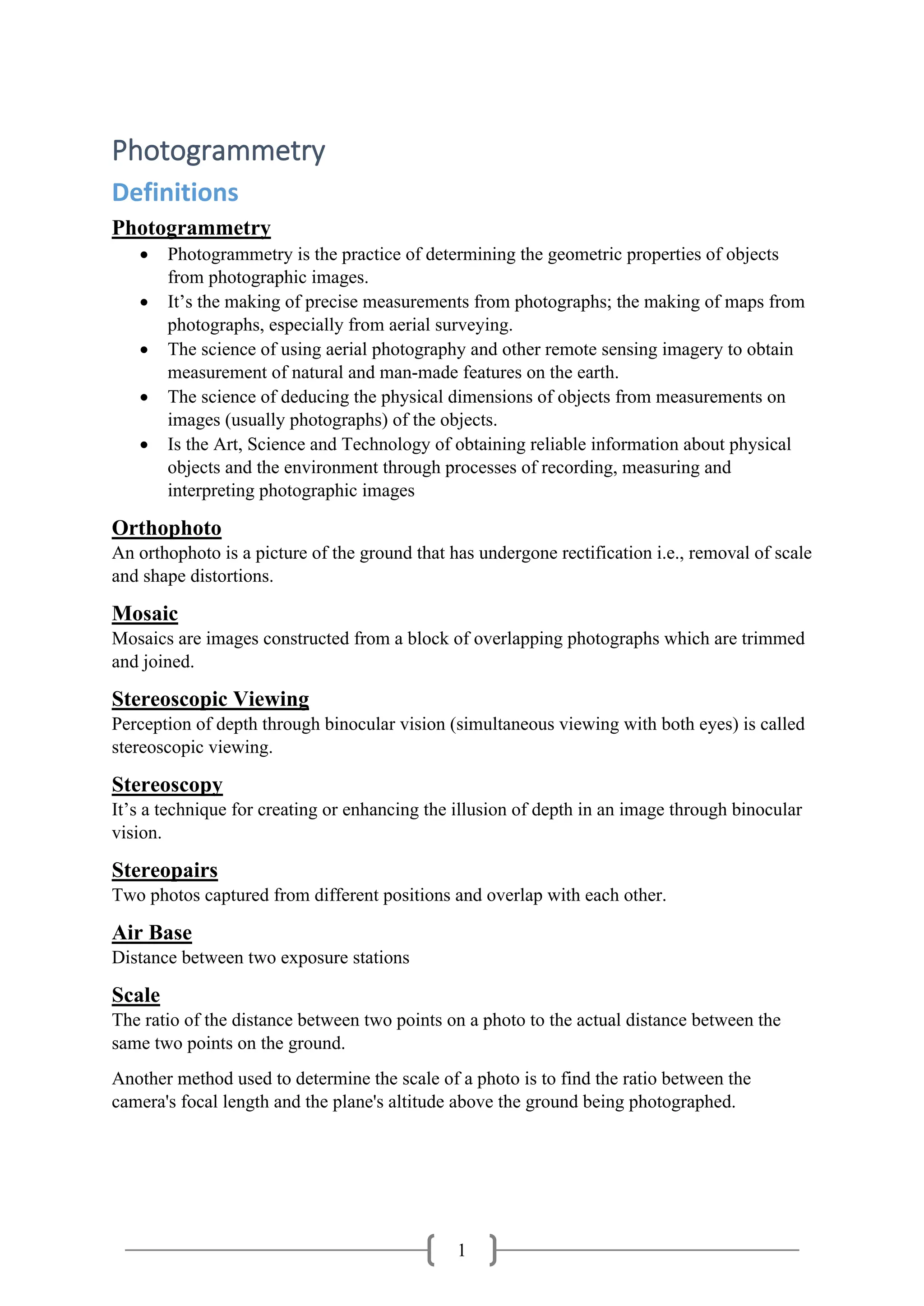 Photogrammetry for civil engineering,land survey | PDF
