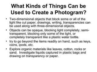 Photograms and darkroom procedure | PPT