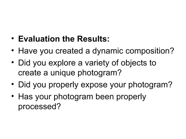 Photograms and darkroom procedure | PPT | Photo Editing Software ...
