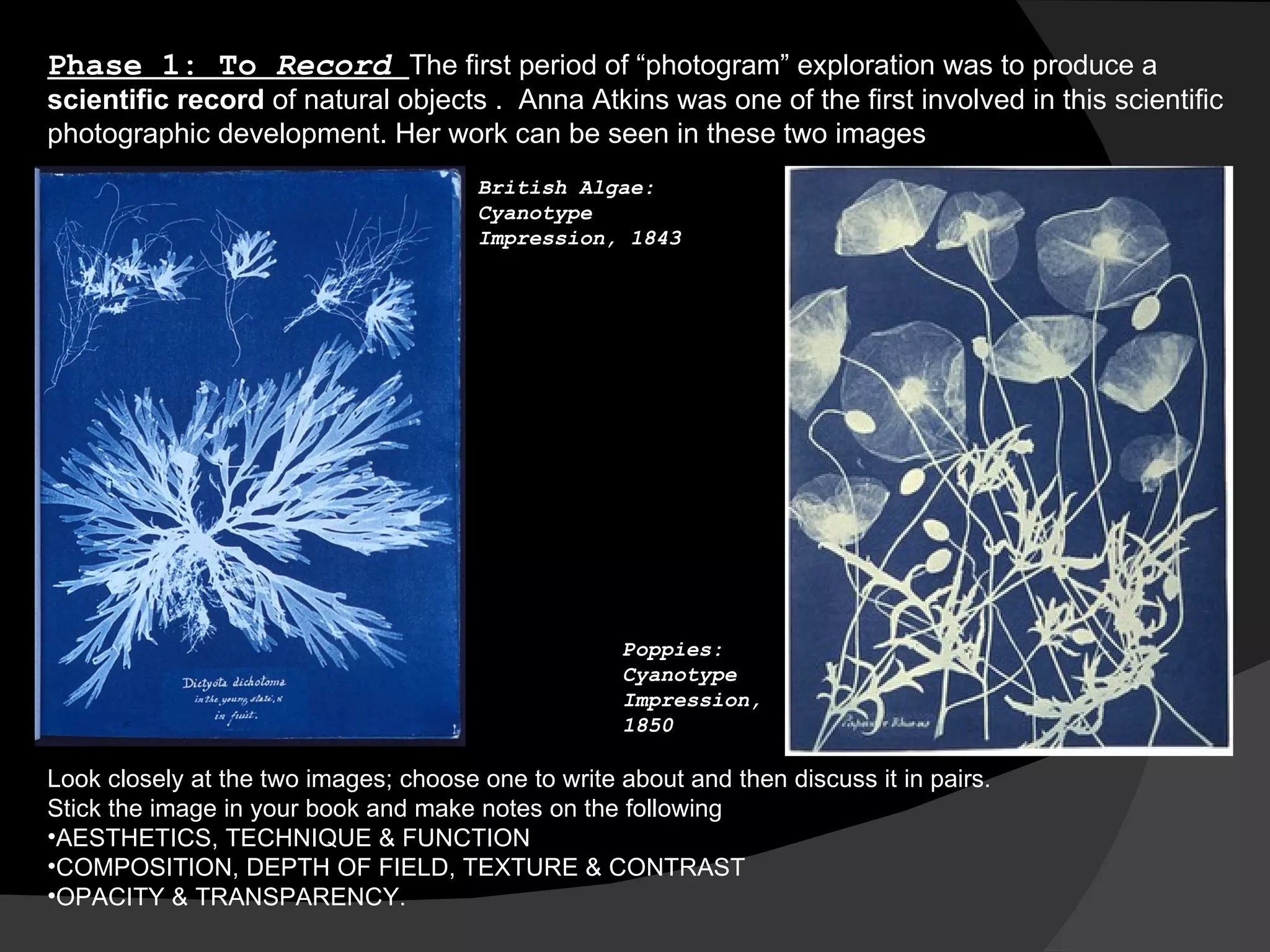 Photograms powerpoint of first activity | PPT