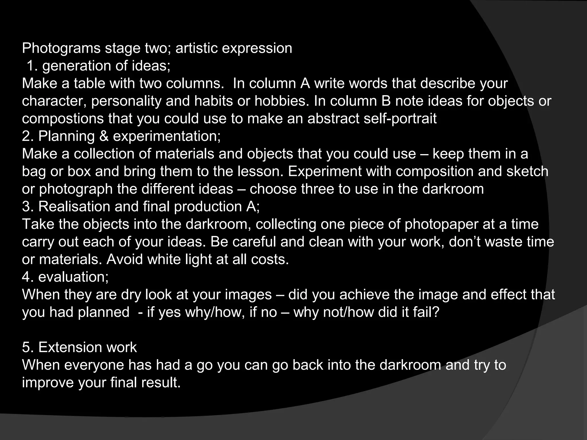 GCSE UNIT 2 Photograms powerpoint of first activity | PPT