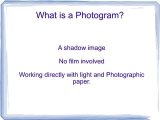 Photogram Subject Thing | PPT