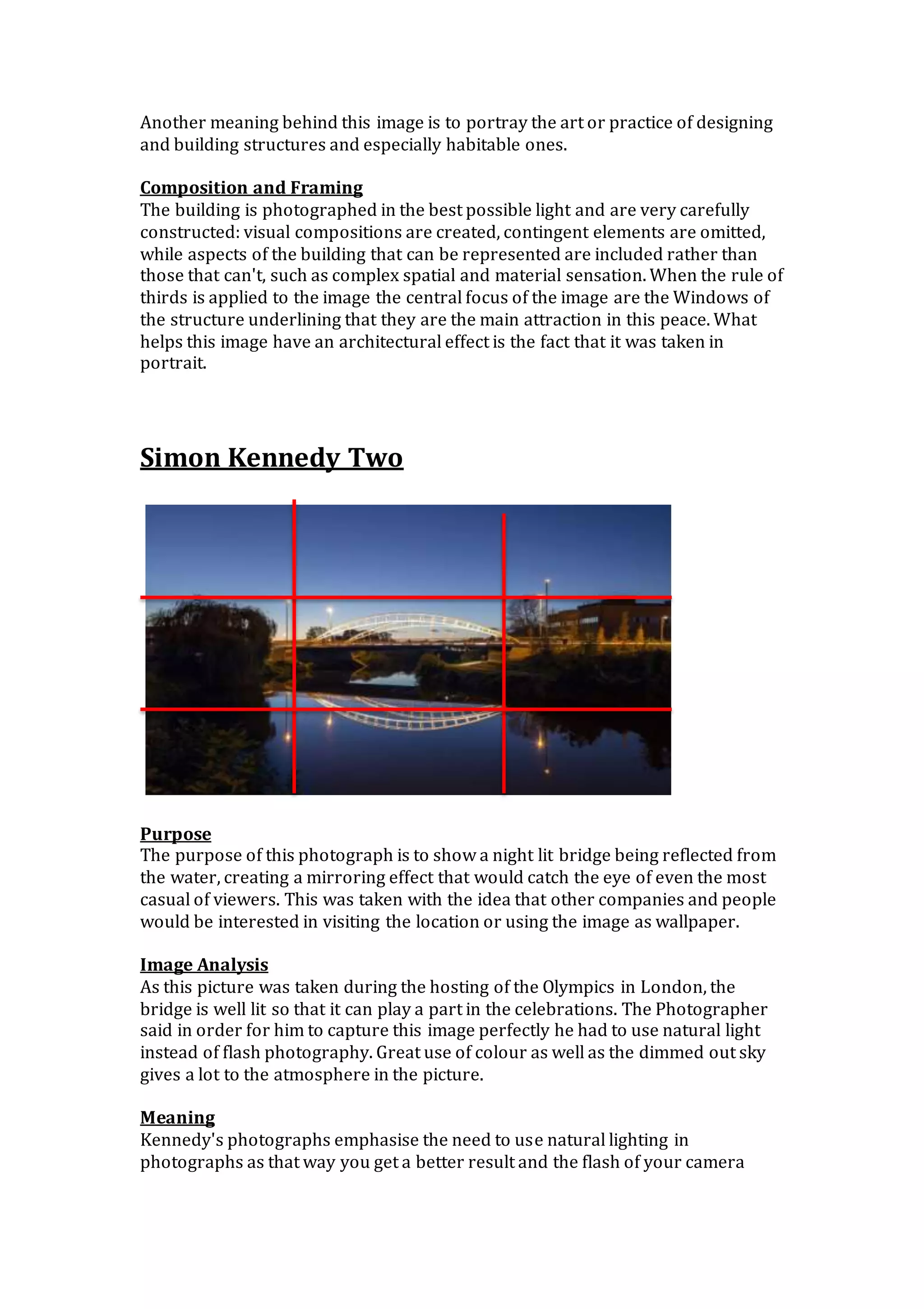 Photographer image analysis | DOCX | Photography | Arts and Crafts