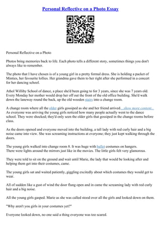 Photographic Essay Examples | PDF