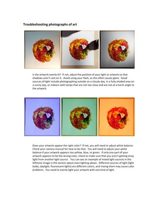 Photographing art | PDF | Cameras and Camcorders | Consumer Electronics