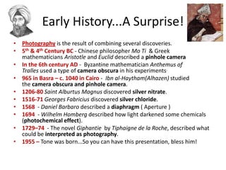 Photography a 2500 year history | PPTX