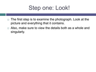 Photography critique a photo | PPTX