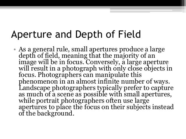 Photography 101: Aperture and Depth of Field