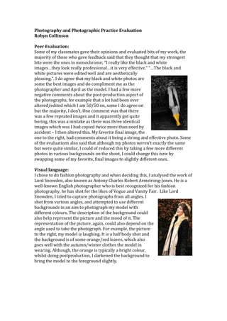 Photography and photographic practice evaluation | DOCX