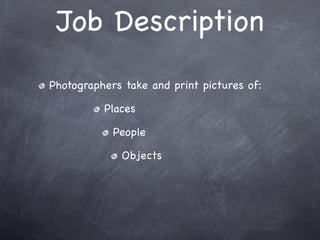 Photography as a career | PPT