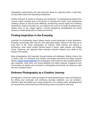 Photography as a Creative Outlet_ Techniques and Inspirations by Toby ...