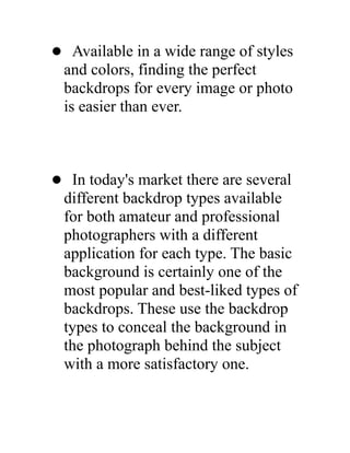 Photography backdrops | PDF