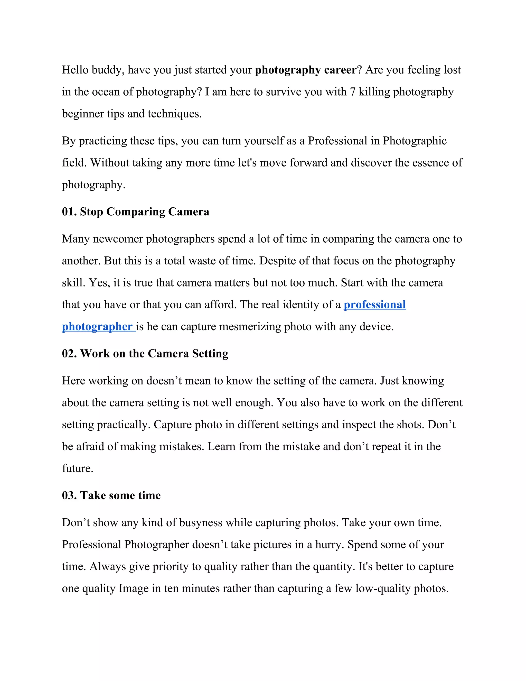 Effective Ways to Learn Photography Tips | PDF | Cameras and Camcorders ...