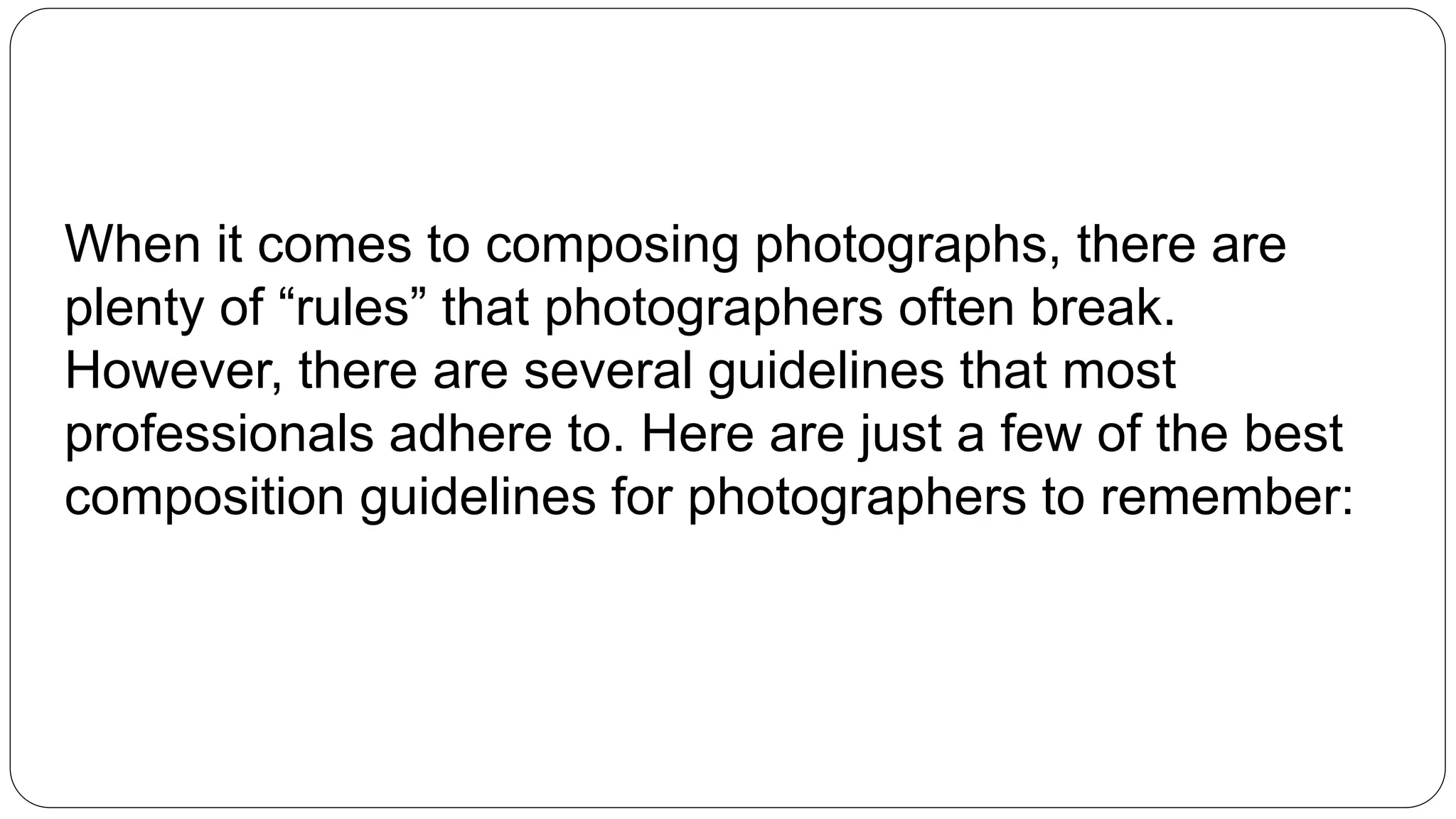 Photography composition guidelines | PPT