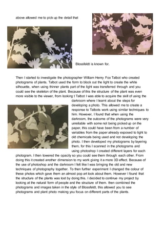A level Photography Essay | DOCX