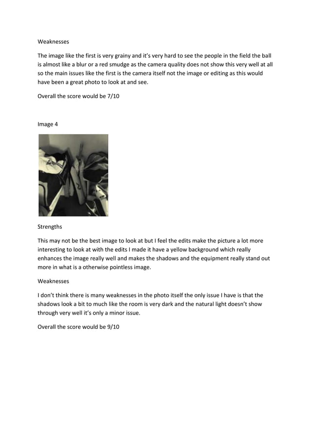 Photography evaluation | DOCX | Photography | Arts and Crafts