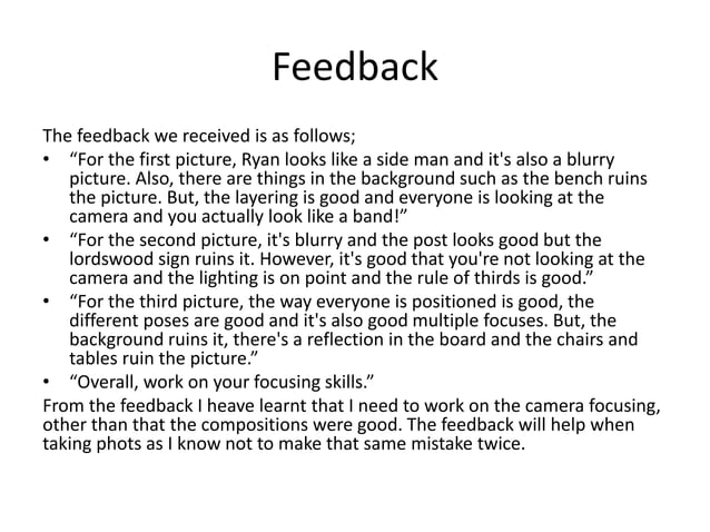 Photography evaluation | PPT