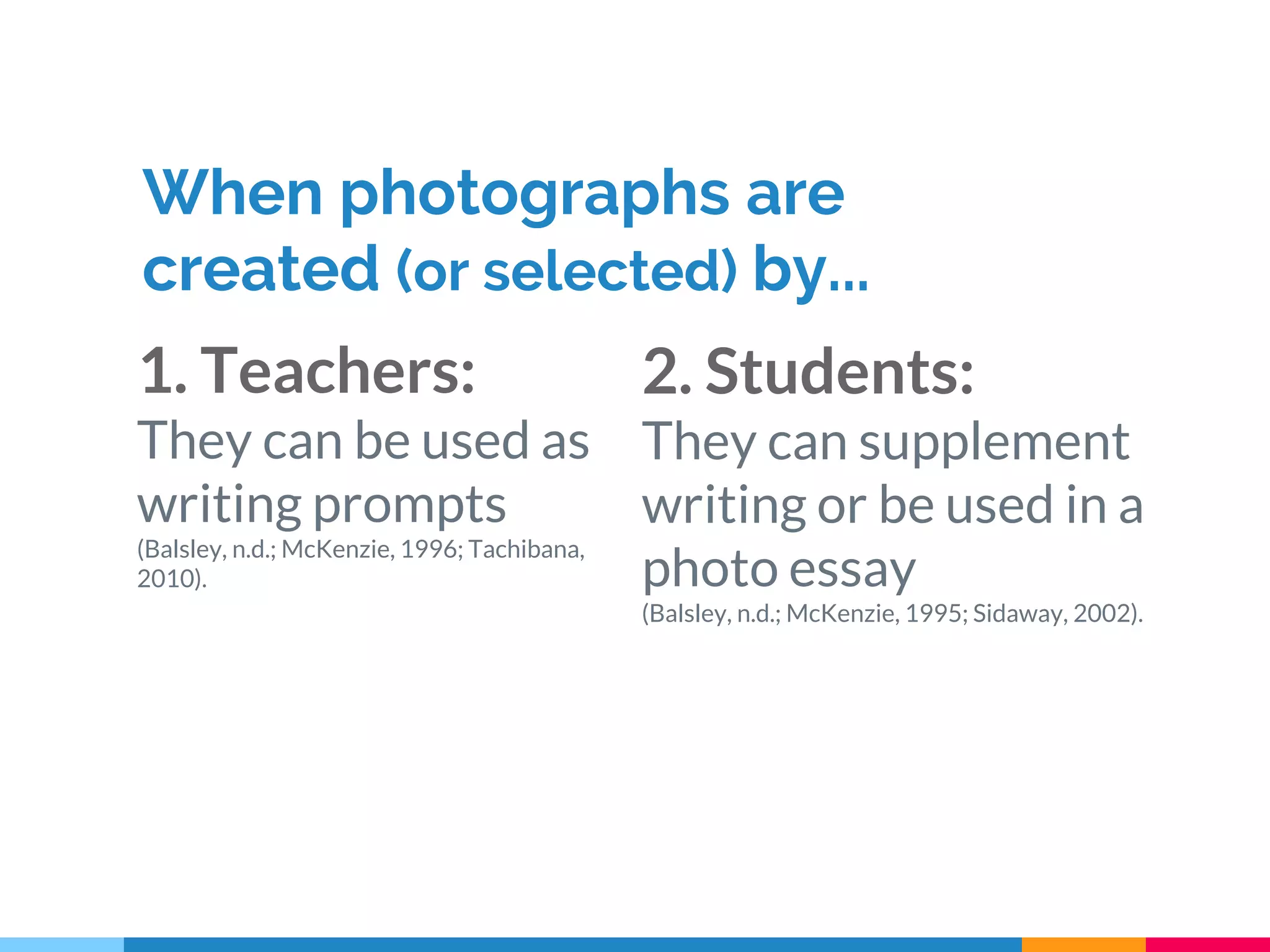 Photography Use in Writing Assignments | PPTX