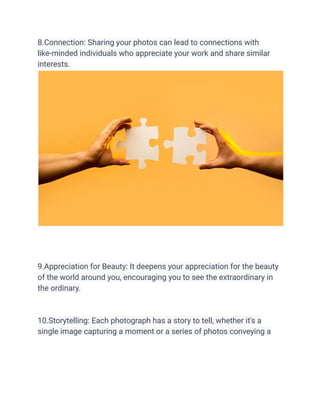 "Capturing Life's Essence Through the Lens: The Art of Photography" | PDF