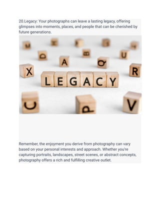 "Capturing Life's Essence Through the Lens: The Art of Photography" | PDF