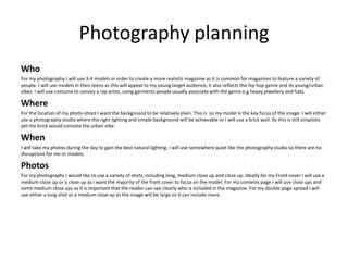 Photography planning | PPT