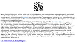 Photography Research Papers | PDF