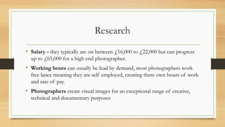 Photography roles | PPTX