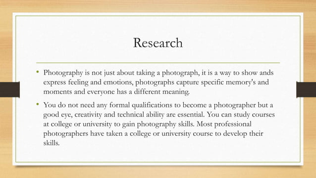 Photography roles | PPT