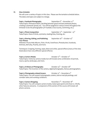 Photography Syllabus | PDF