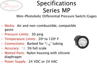 Differential Pressure Switch/ Gages | PDF
