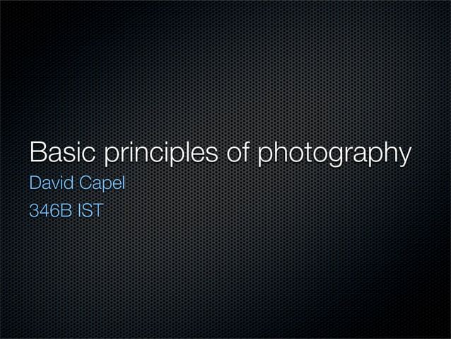 Basic principles of photography | PDF