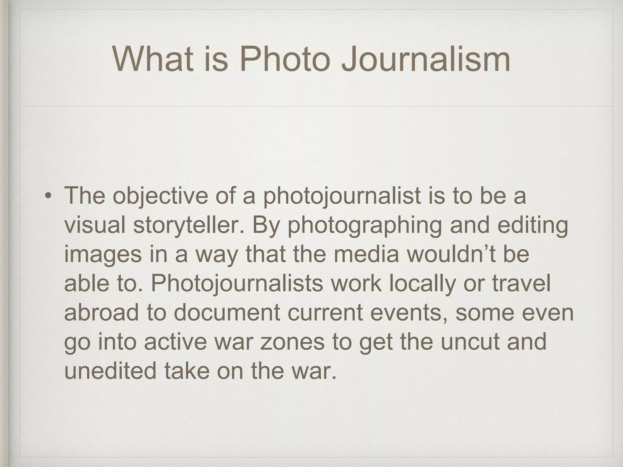 Photojournalism | PPTX