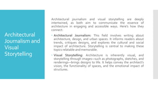 Photojournalism- visual storytelling of architecture | PDF