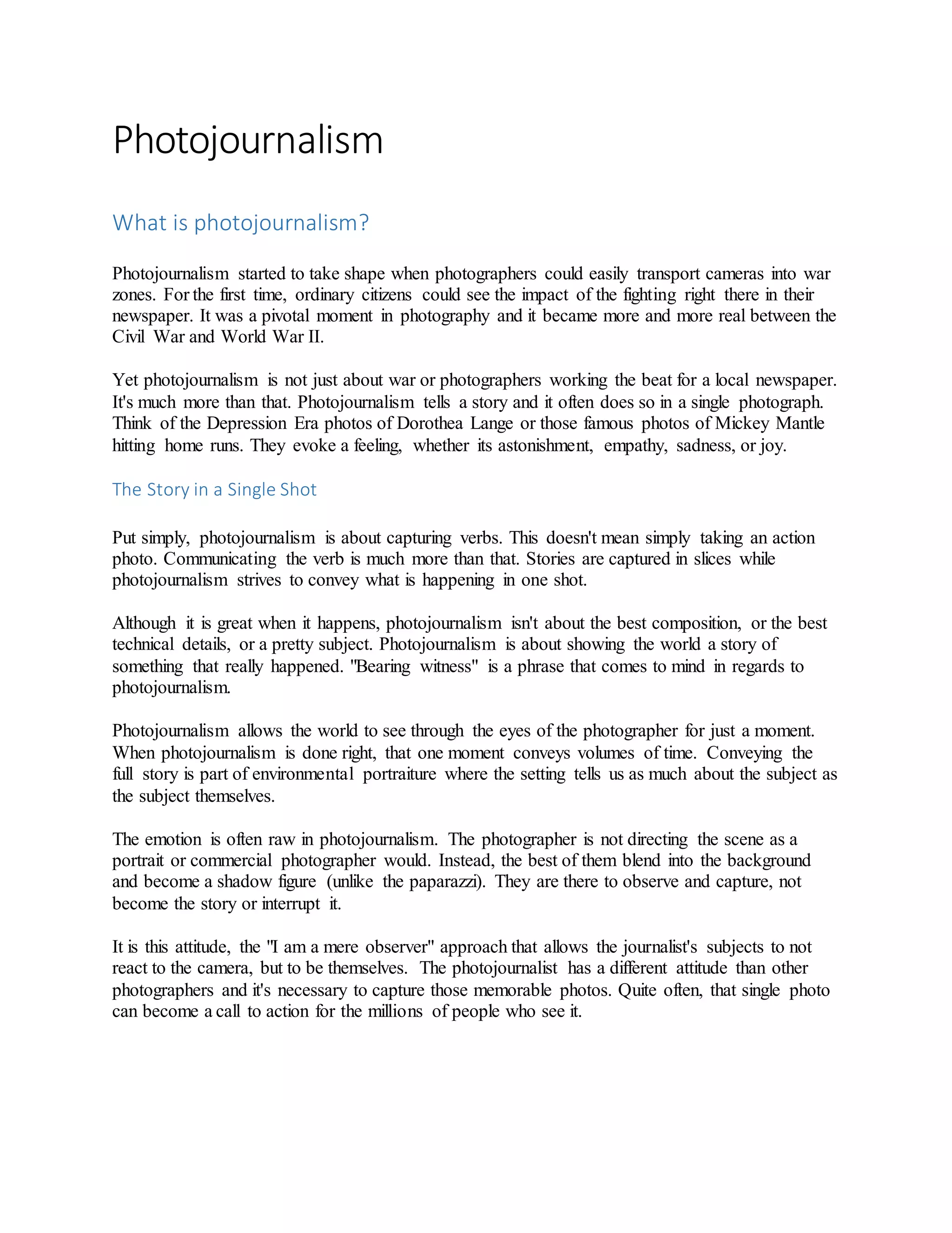 Photojournalism | DOCX