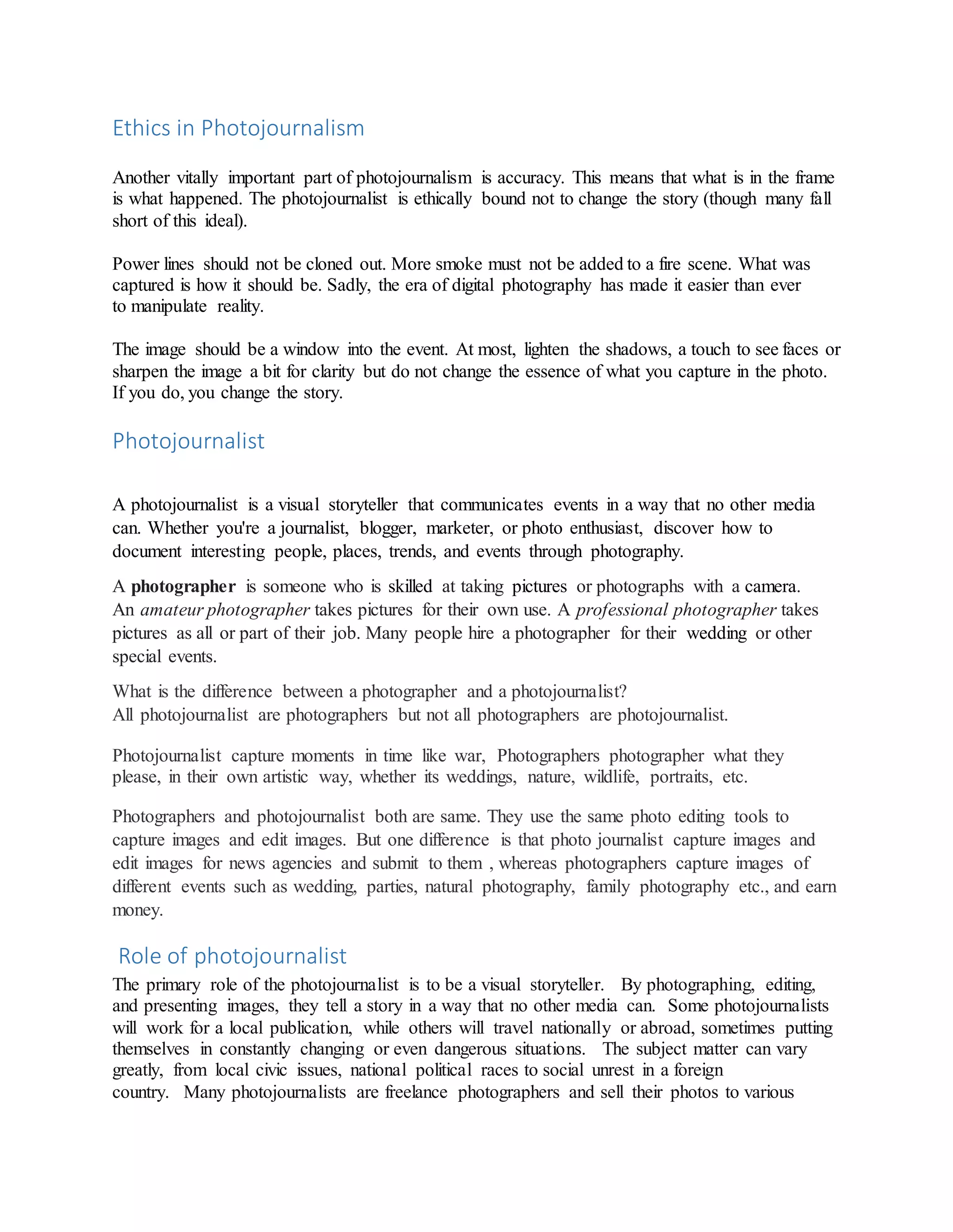 Photojournalism | DOCX