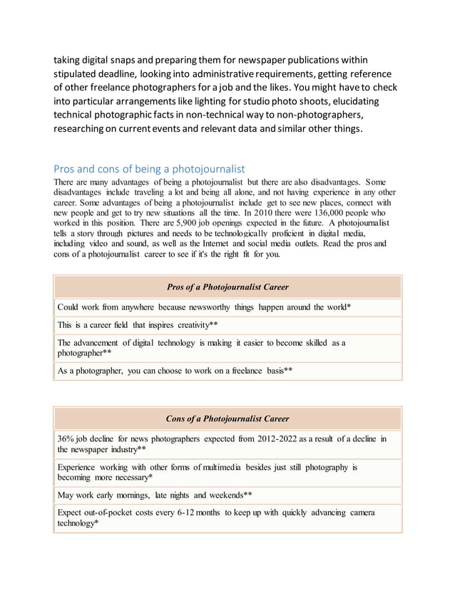 Photojournalism | DOCX | Photo Editing Software | Computer Software and ...