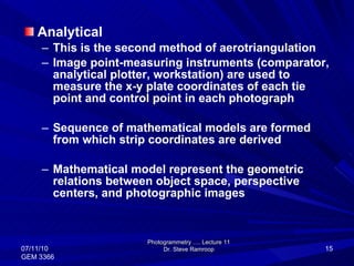 Photogrammetry - areaotriangulation | PPT