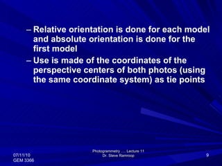 Photogrammetry - areaotriangulation | PPT